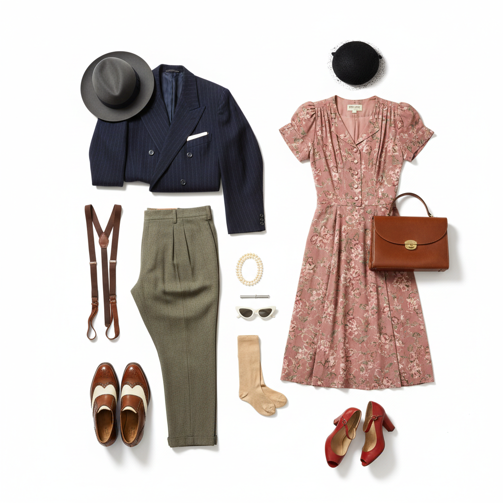 Vintage 1940s Men's and Women's Clothing and Accessories – Behind The ...